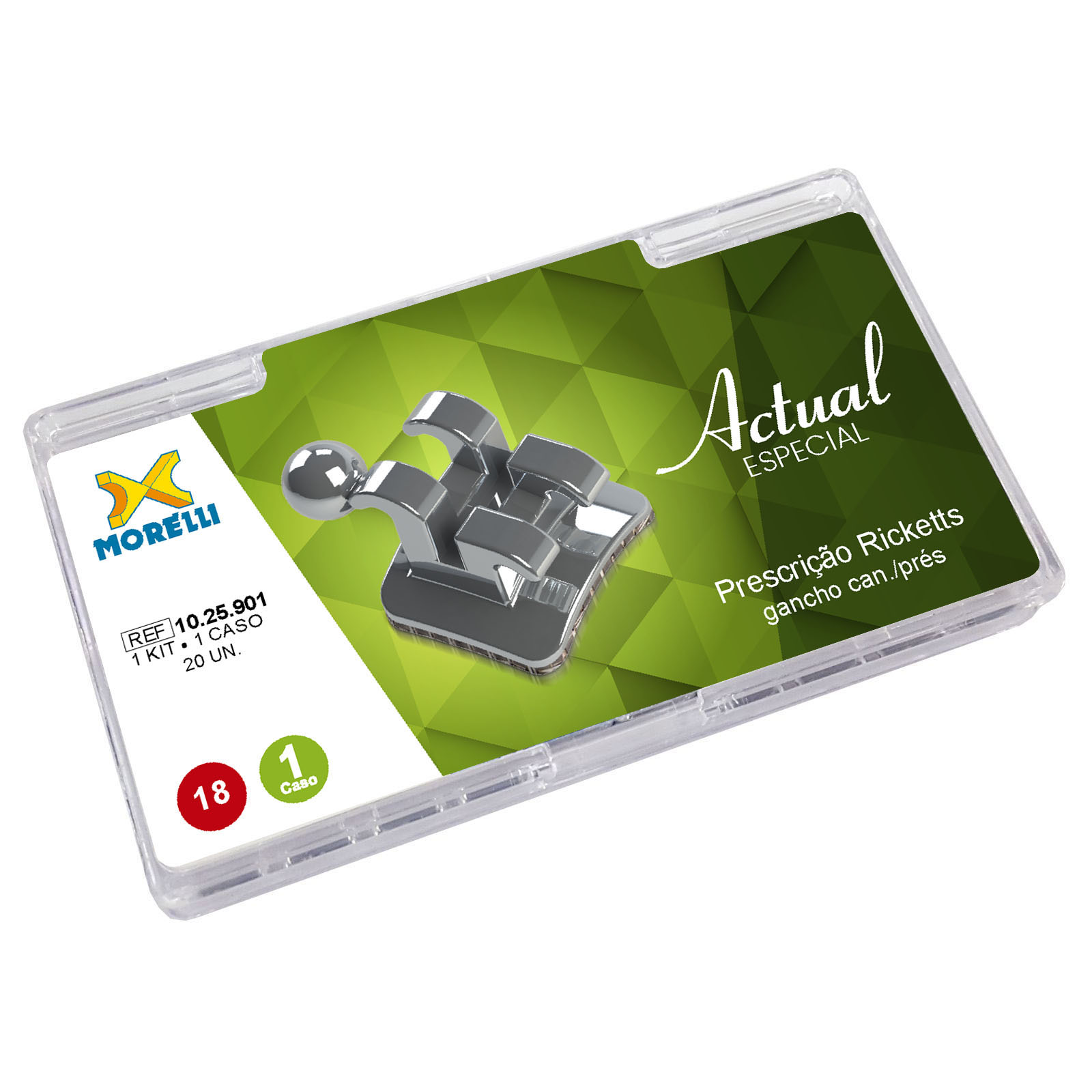 Bracket Ricketts Metalico Slot .018 Actual Morelli - Orthosur
