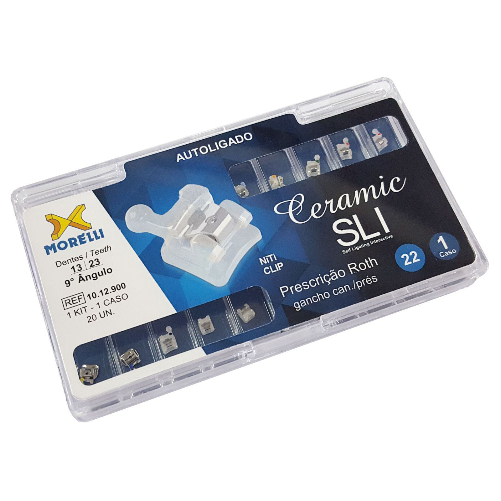 Bracket Roth Autoligante Ceramico SLI Slot .022" Canino 9° Angulacion ...
