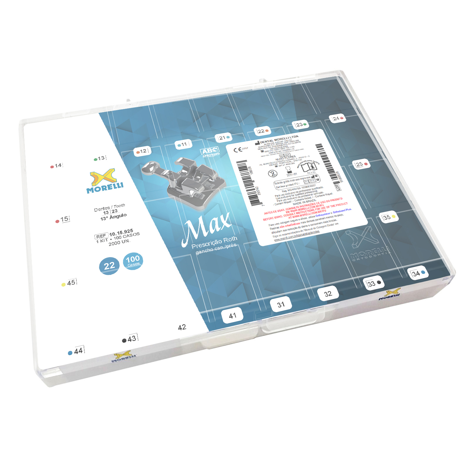 Bracket Roth Max Metalico Slot .022 x 100 Jgos Morelli - Orthosur